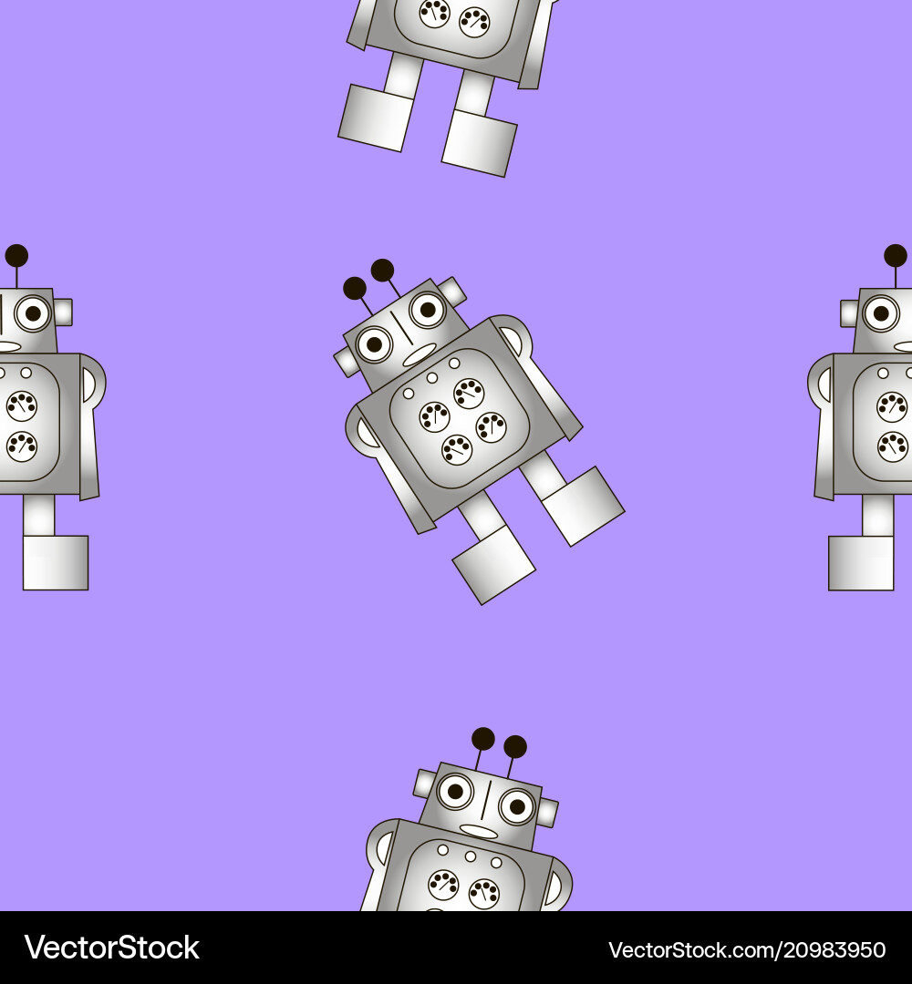 Seamless texture of the robot Royalty Free Vector Image