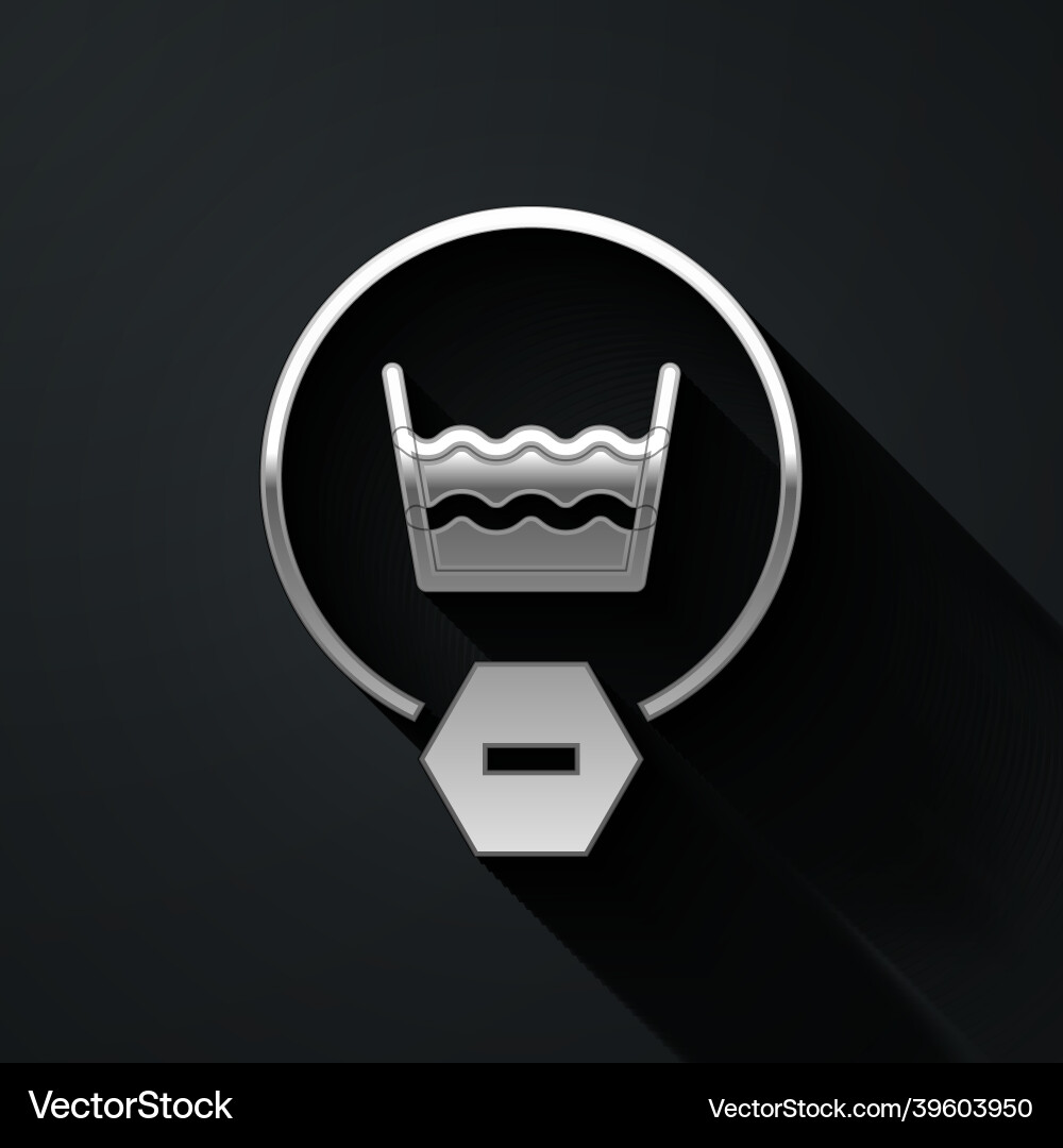 Silver delicate wash icon isolated on black Vector Image