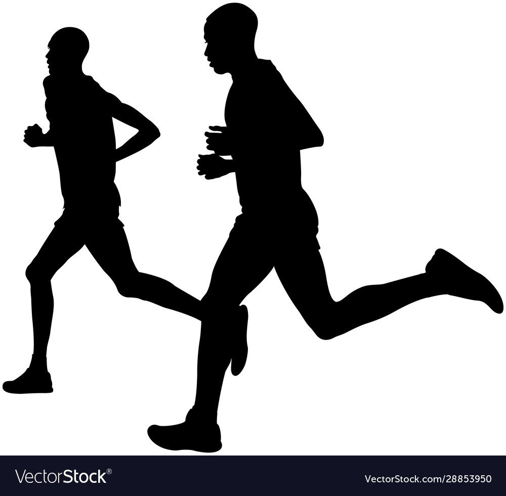 Two kenyan runner athlete Royalty Free Vector Image