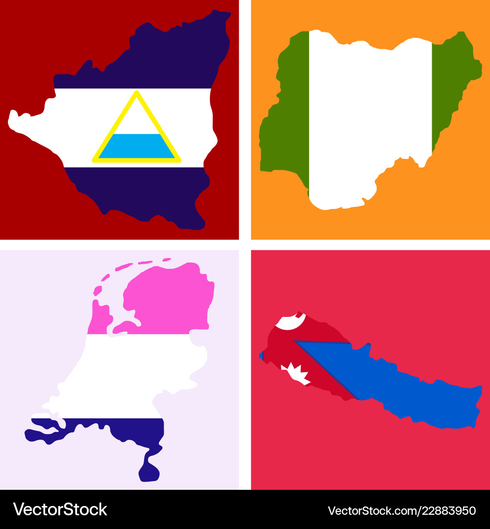 World map-countries in color on white background Vector Image