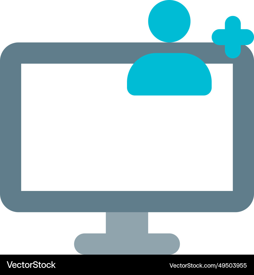 Adding new user or account to monitor system Vector Image