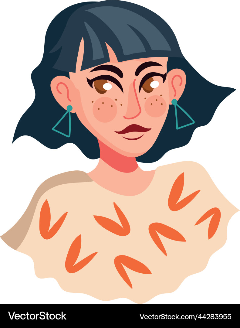 Angry woman avatar character Royalty Free Vector Image
