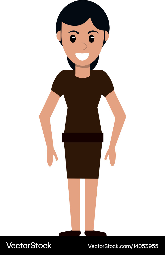 Character woman female standing Royalty Free Vector Image