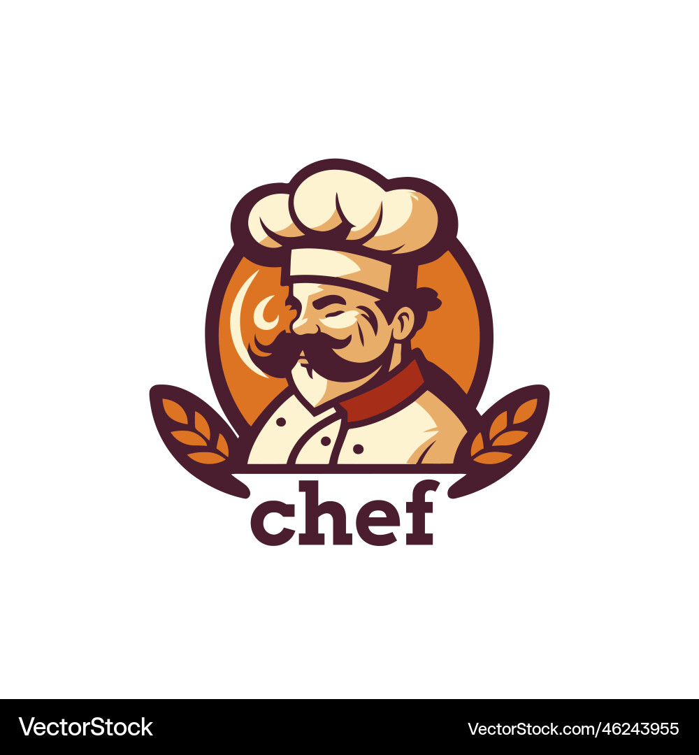 Chef logo template of a with hat Royalty Free Vector Image