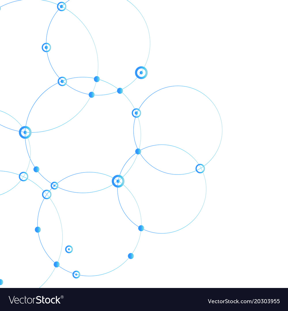 Connect circle and point with intersections Vector Image