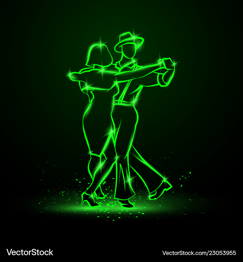 Couple dancing foxtrot Royalty Free Vector Image