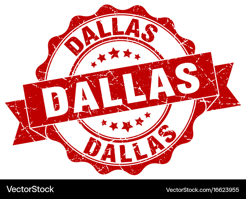 Dallas round ribbon seal Royalty Free Vector Image