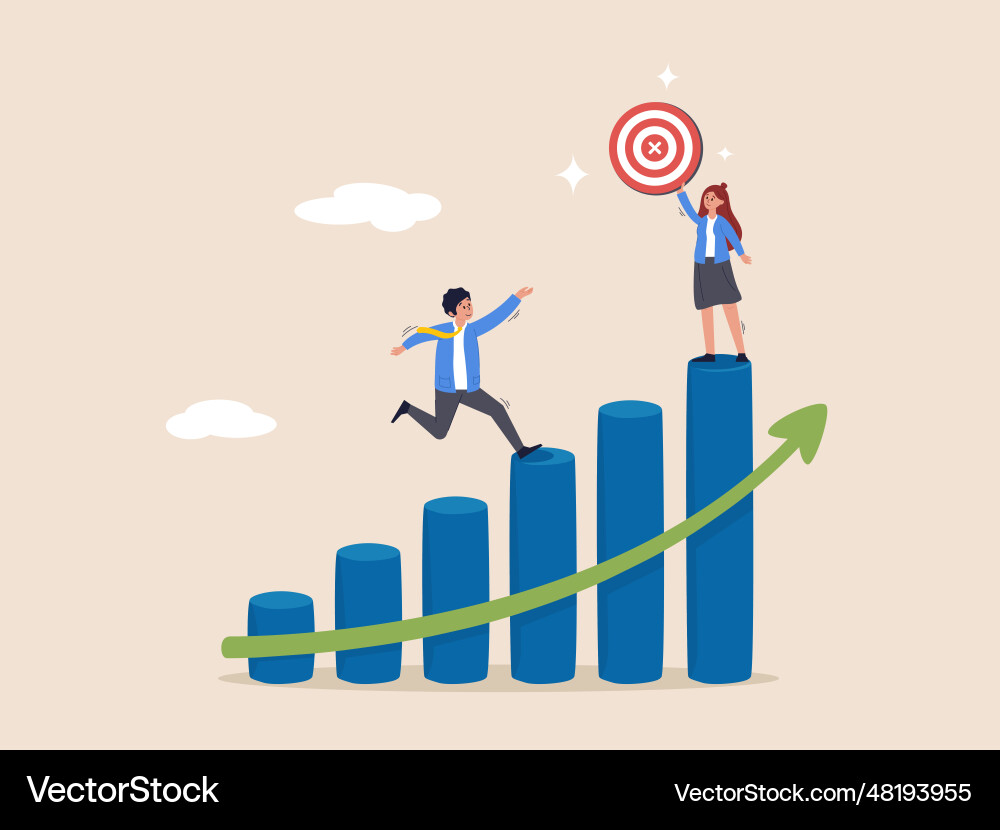 Growth or step to reach goal career development Vector Image