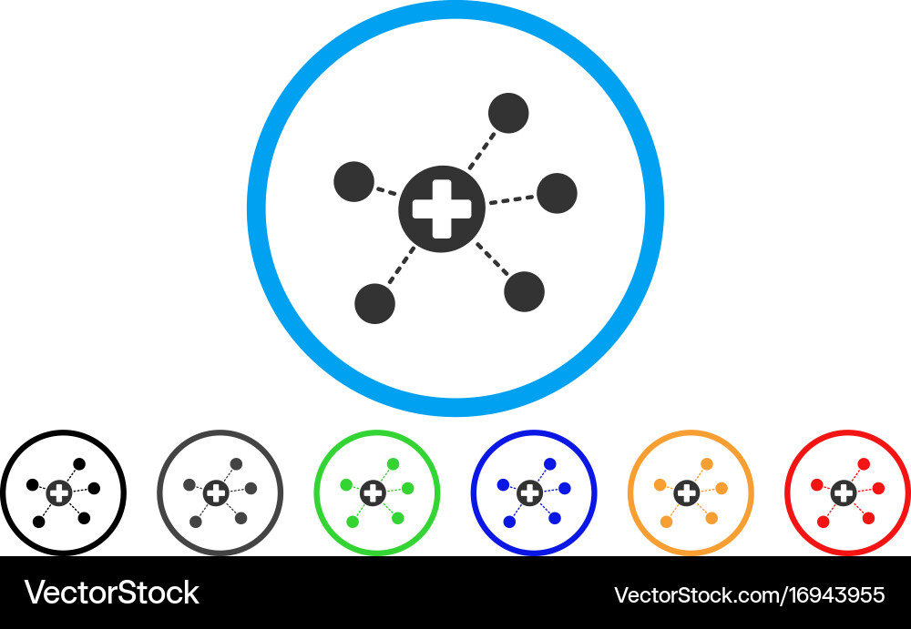 Health care links rounded icon Royalty Free Vector Image