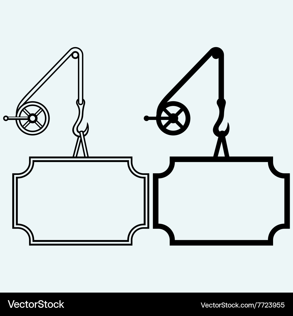Hook of a crane and banner Royalty Free Vector Image