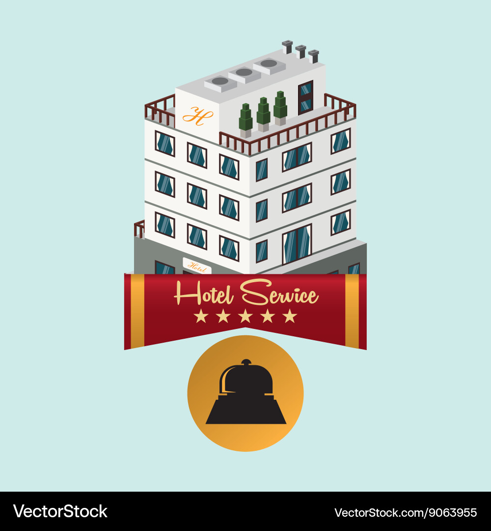Hotel design travel icon isolated and flat Vector Image