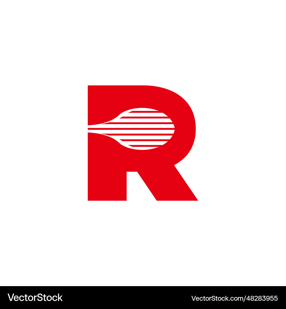 Letter r motion rocket symbol logo Royalty Free Vector Image
