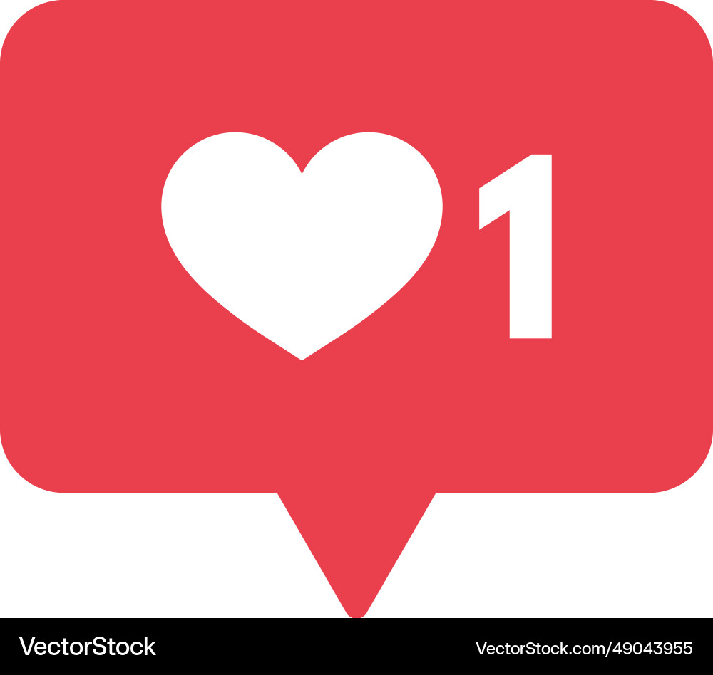Love notification icon social media like Vector Image