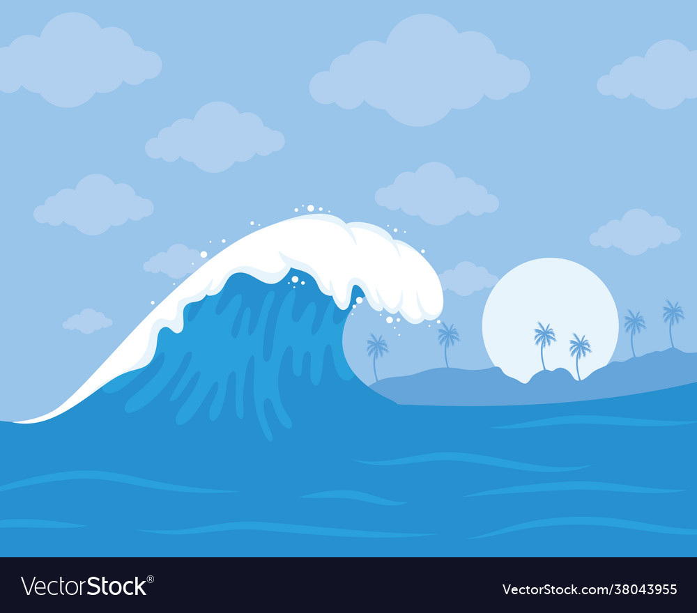 Ocean Wave Royalty Free Vector Image Vectorstock Ocean Pattern Royalty