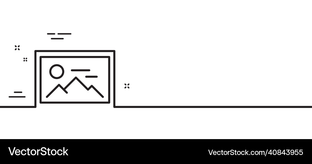 Photo line icon image thumbnail sign minimal Vector Image