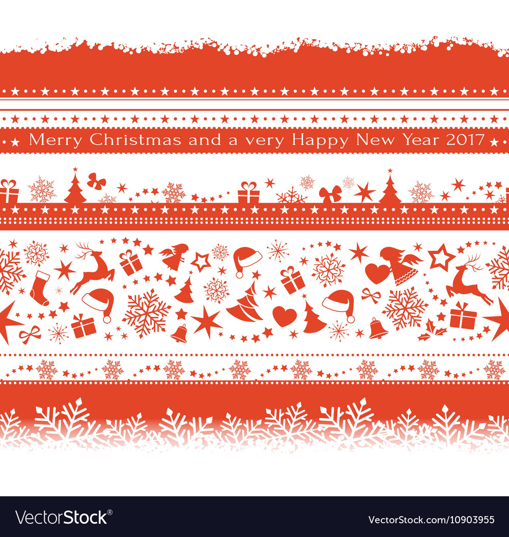 Seamless christmas borders Royalty Free Vector Image