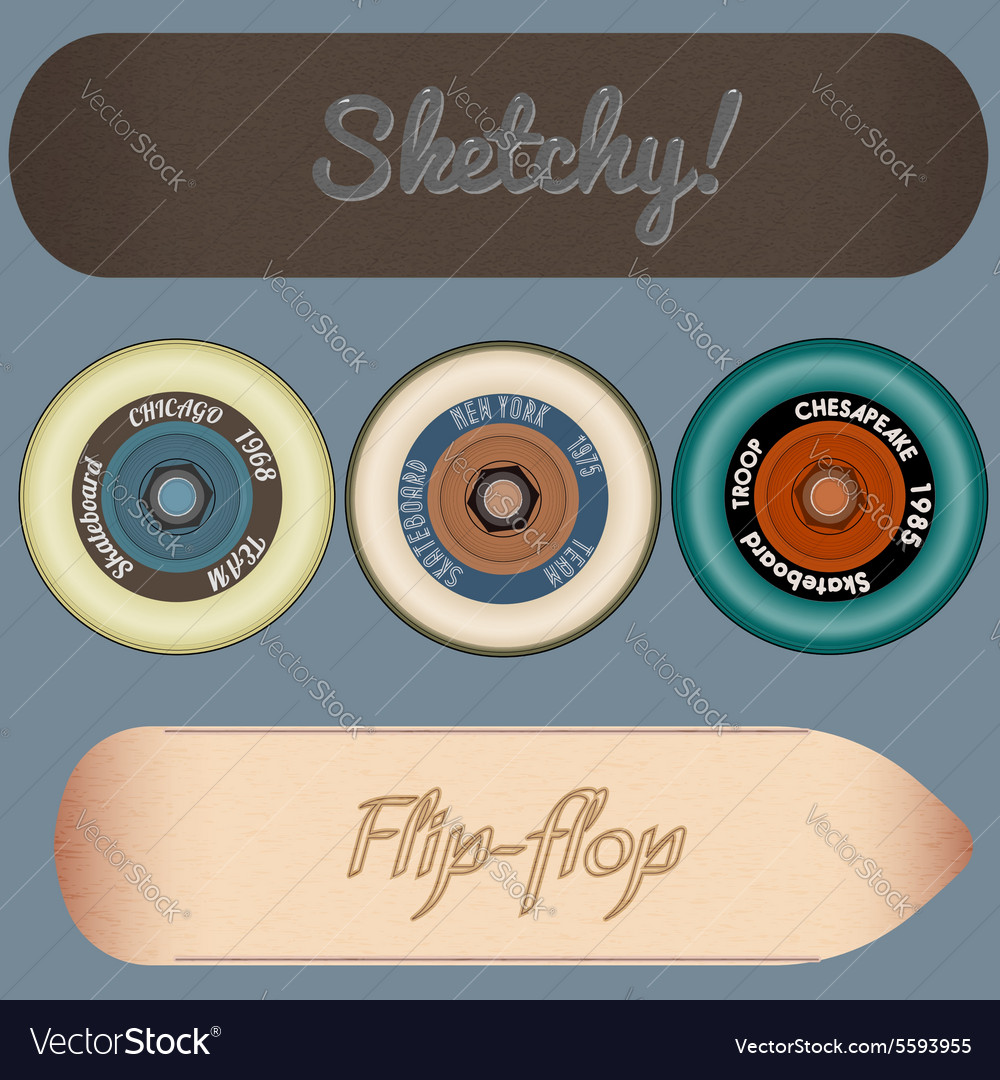 Skateboard design elements Royalty Free Vector Image