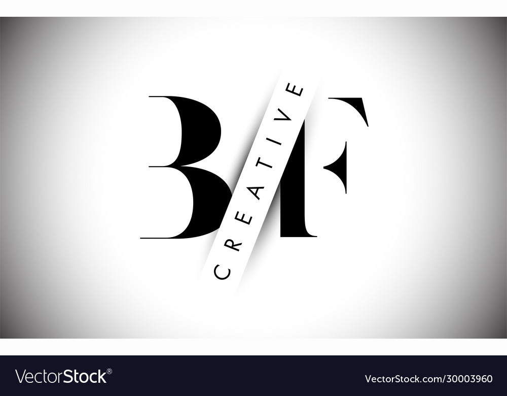 Bf b f letter logo with creative shadow cut Vector Image