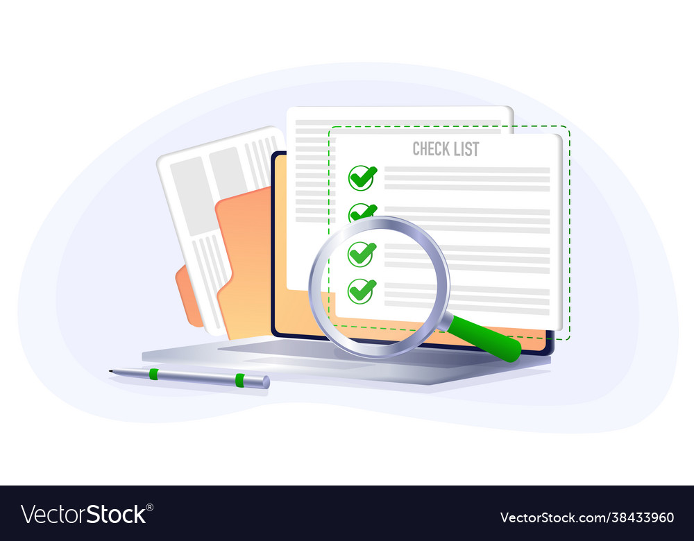 Check list on computer tablet Royalty Free Vector Image