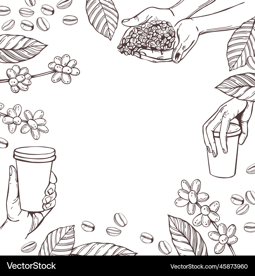 Coffee set background Royalty Free Vector Image