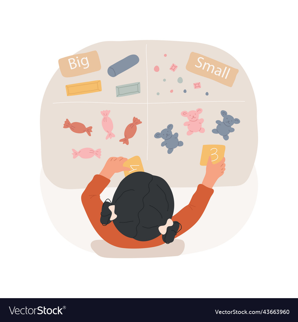 Comparing and counting objects isolated cartoon Vector Image Comparing and counting objects isolated cartoon Vector Image