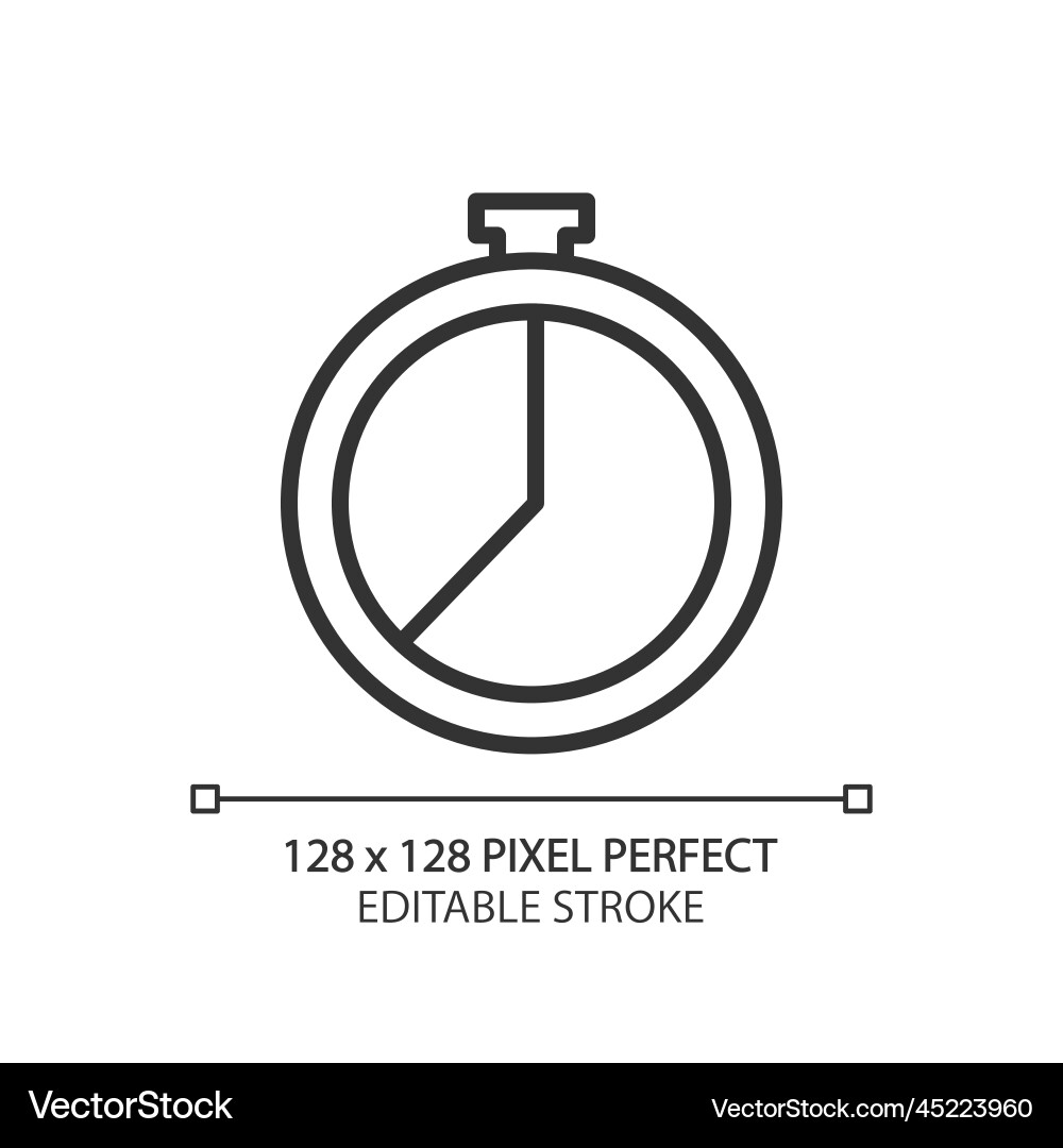 Countdown timer pixel perfect linear icon Vector Image