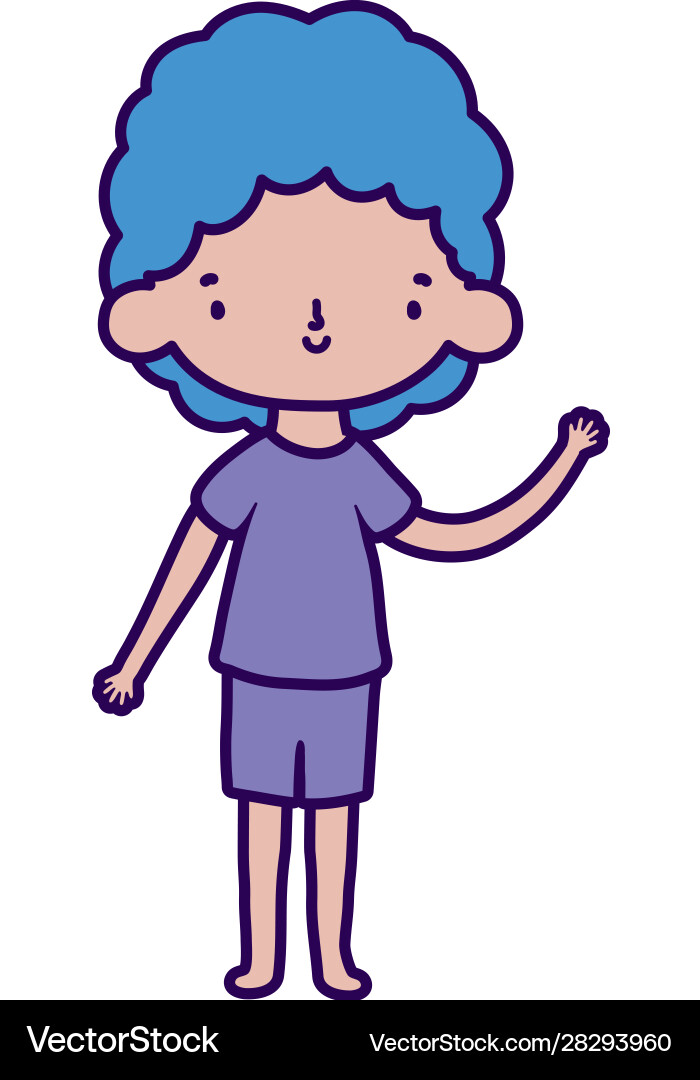 Cute little boy cartoon character design Vector Image
