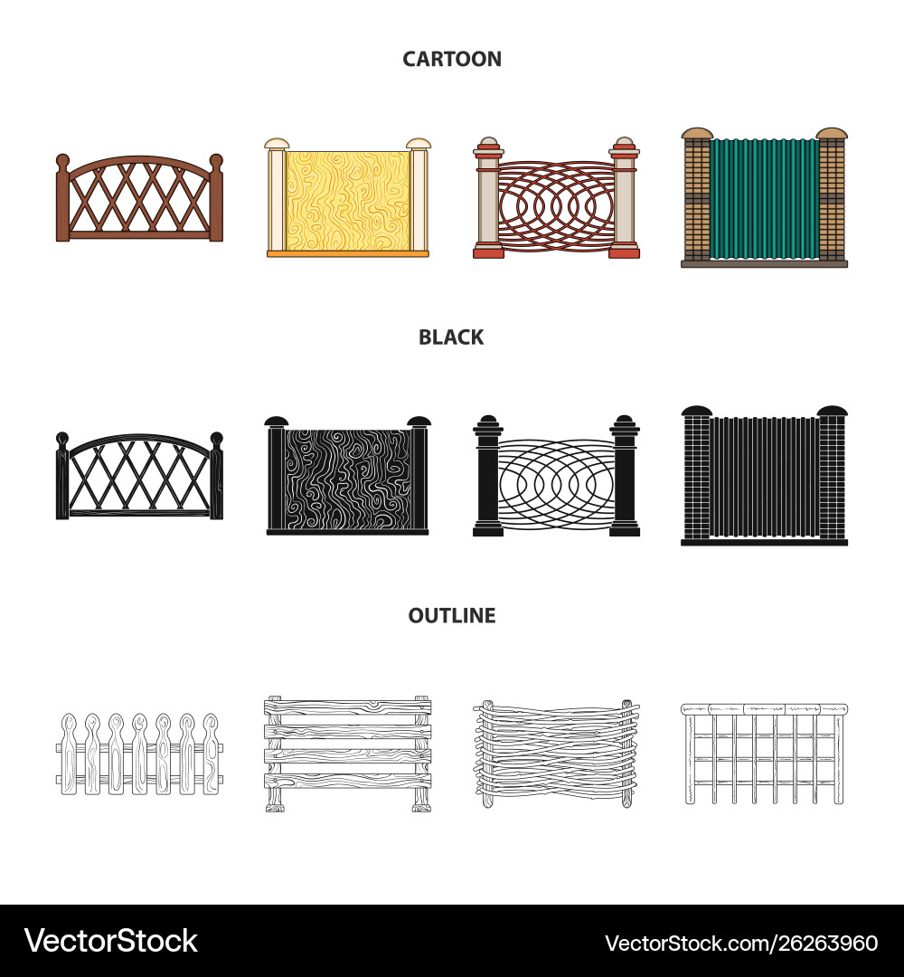 Design gate and fence symbol set Royalty Free Vector Image