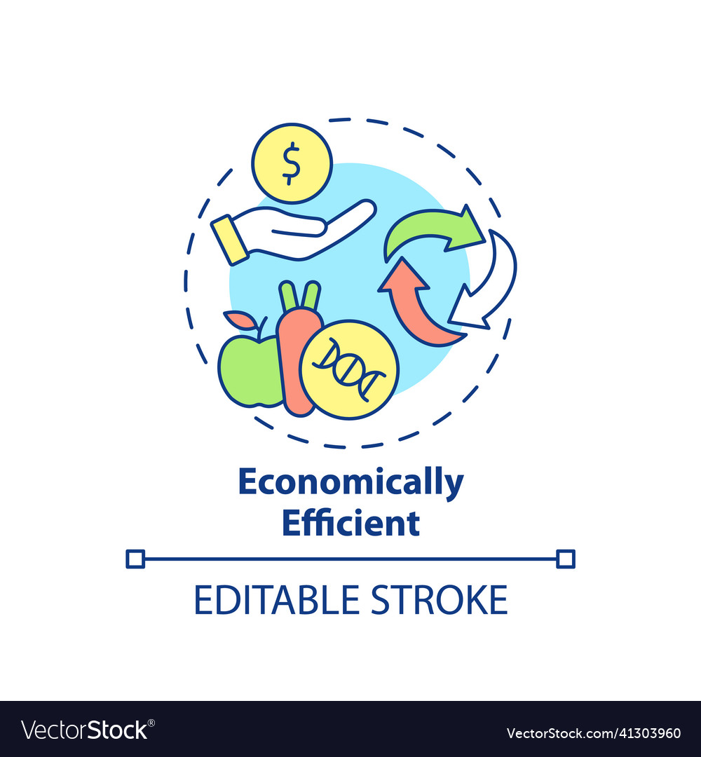 Economically efficient concept icon Royalty Free Vector Economically efficient concept icon Royalty Free Vector