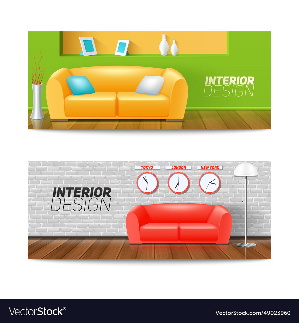 Interior banners set Royalty Free Vector Image