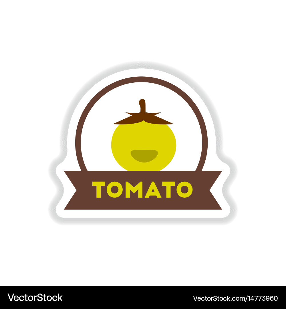 Label icon on design sticker collection tomato Vector Image