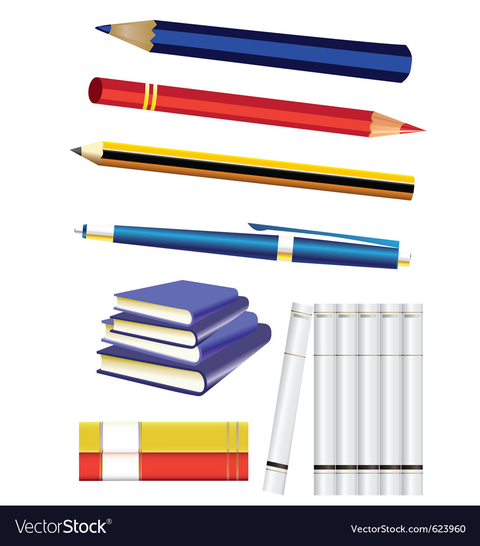 Study pens Royalty Free Vector Image - VectorStock