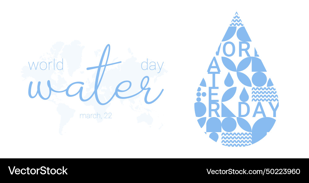 World water day banner save earth Royalty Free Vector Image