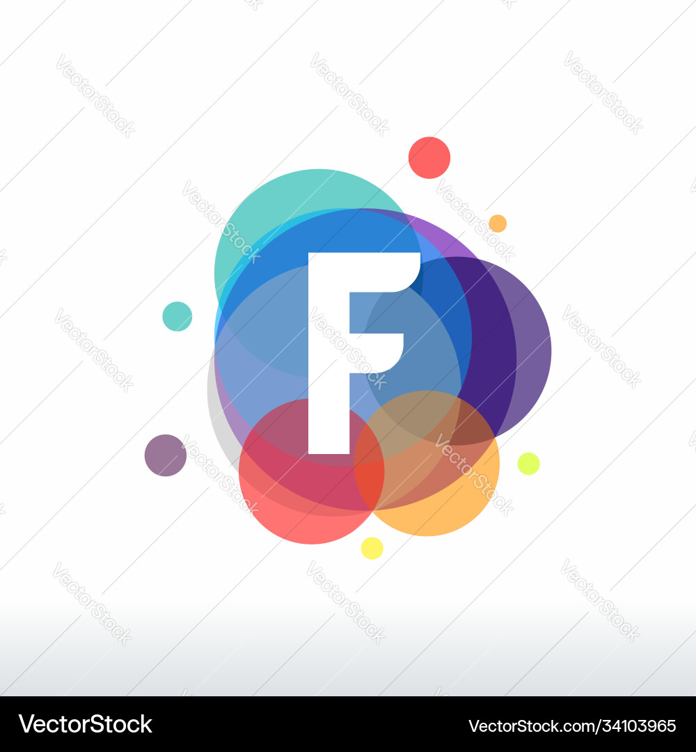 Abstract f initial logo designs concept colorful Vector Image