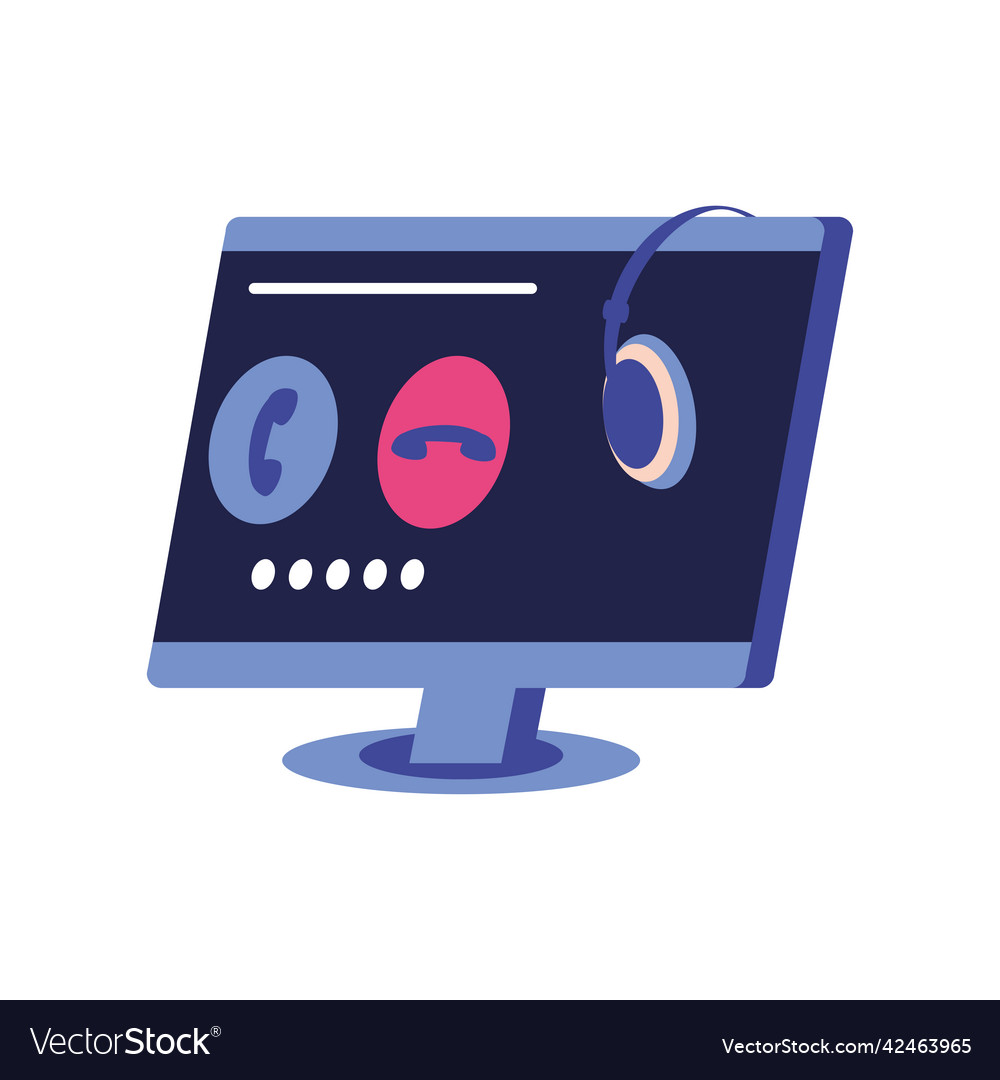 Call center computer Royalty Free Vector Image