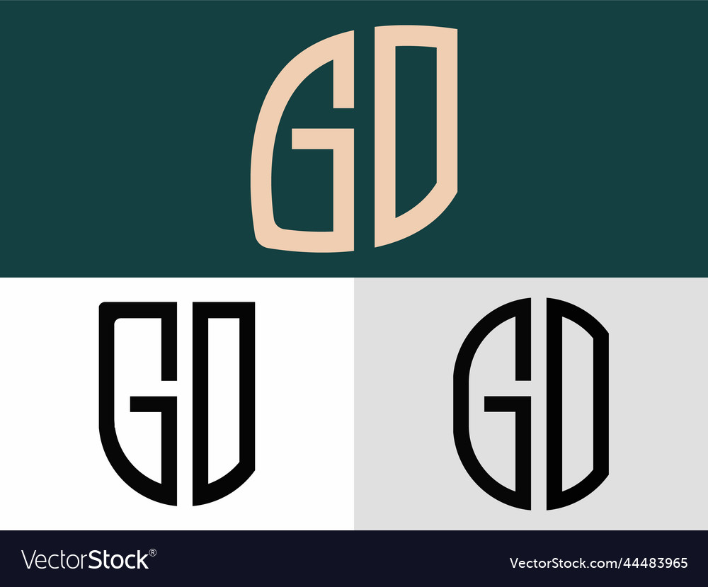 Creative initial letters go logo designs bundle Vector Image