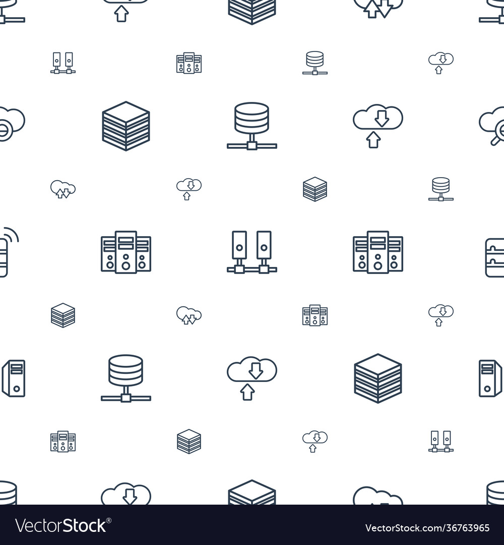 Database icons pattern seamless white background Vector Image