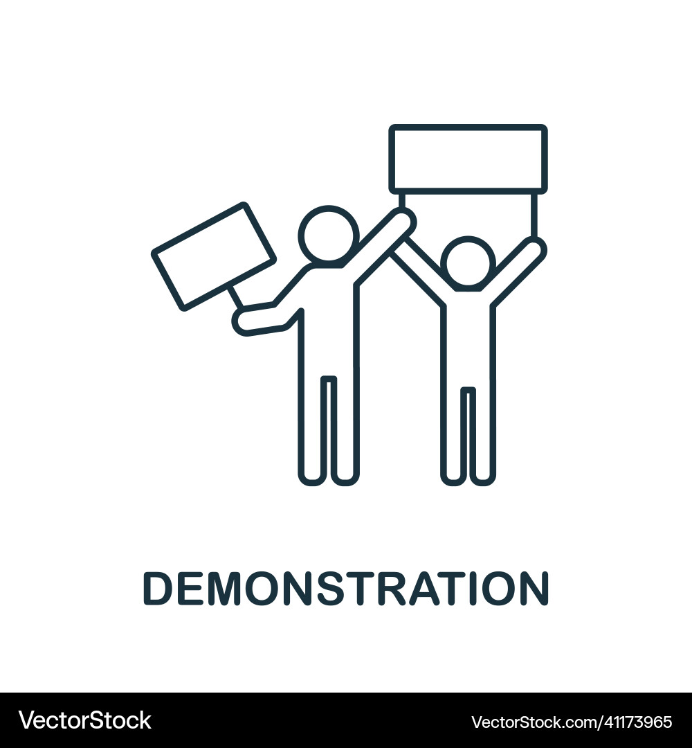 Demonstration icon line element from human rights Vector Image