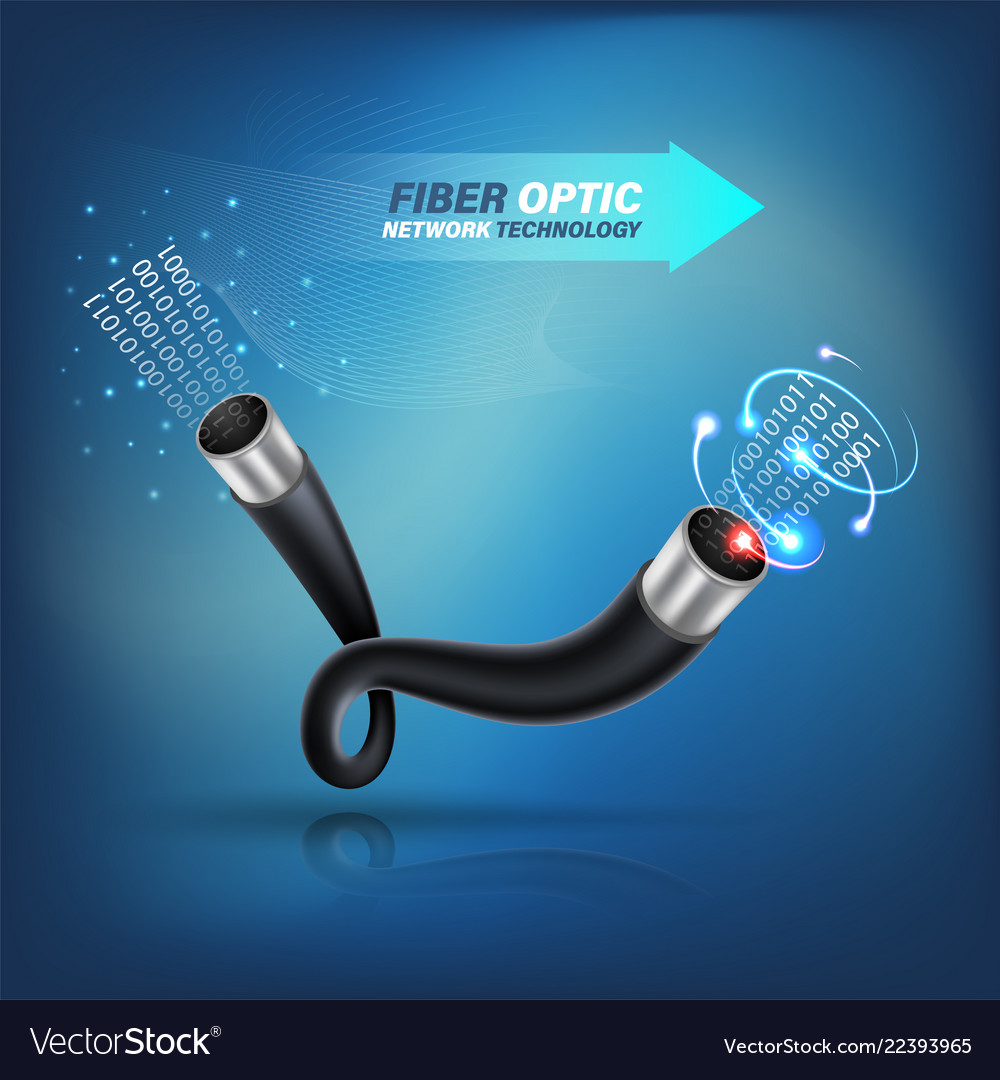 Fiber optic cable Royalty Free Vector Image - VectorStock