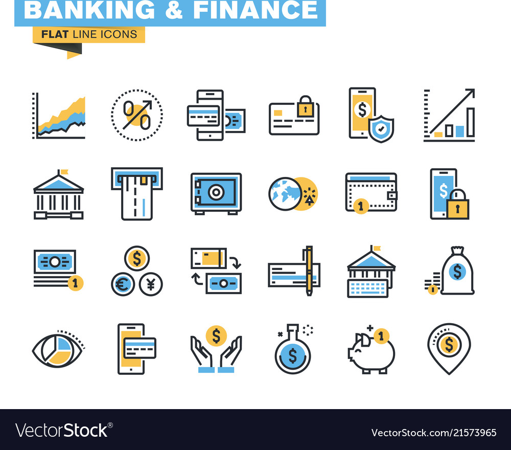 Flat line icon pack for designers and developers Vector Image