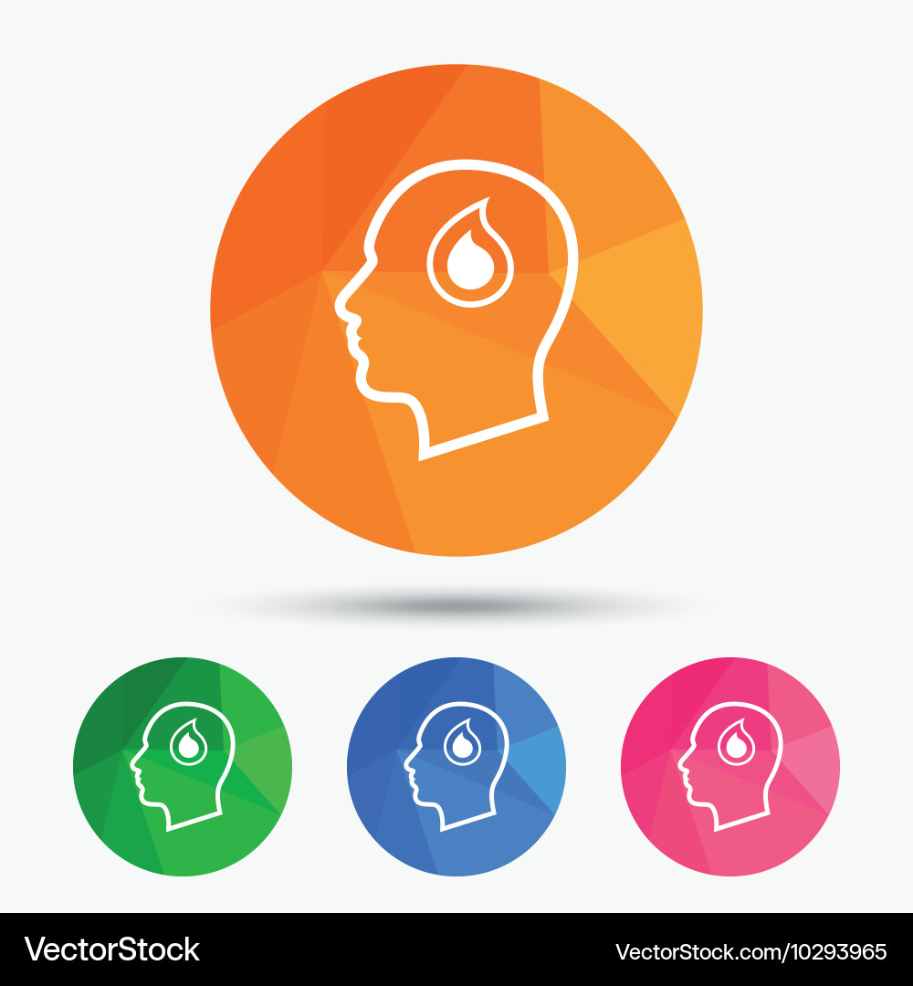 Head with drop sign icon male human Royalty Free Vector