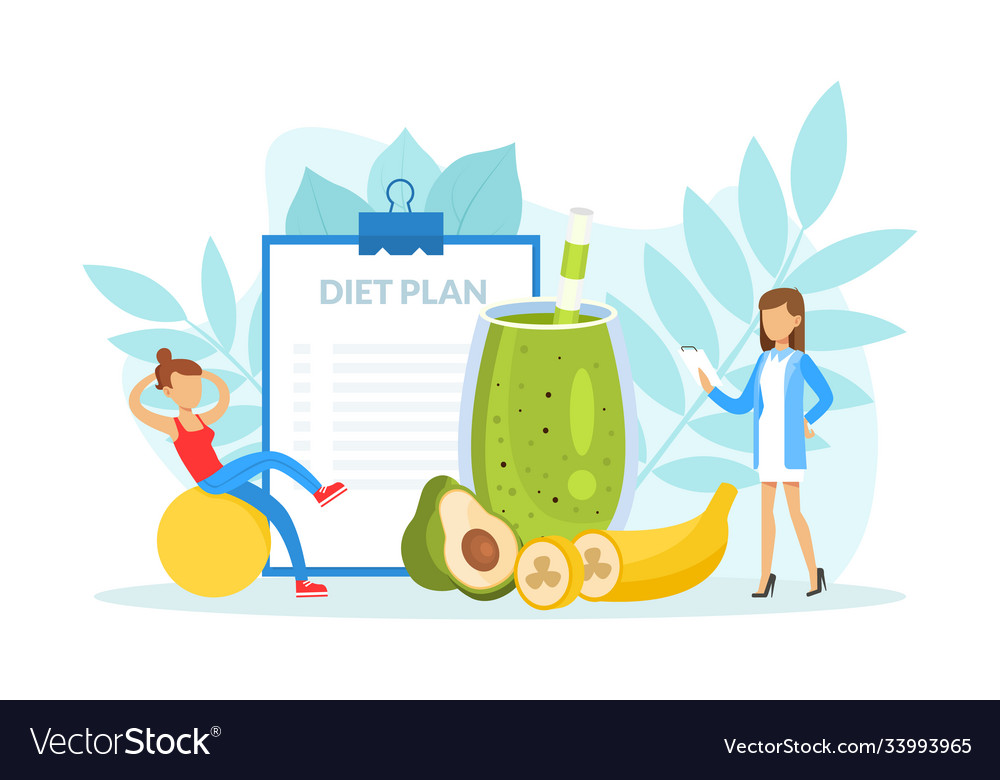 Healthy Nutrition And Dieting Female Nutritionist Vector Image