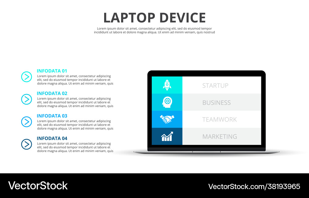 Infographic design with laptop business Royalty Free Vector