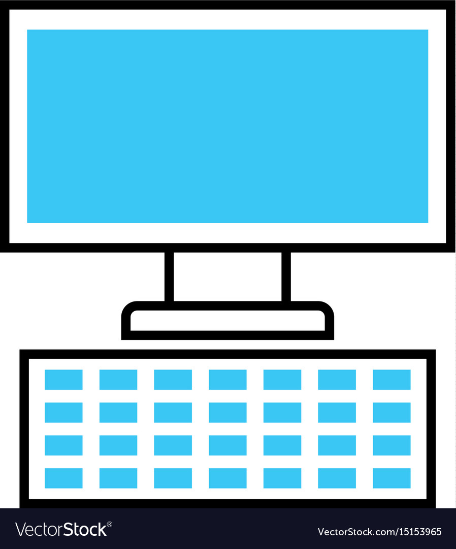 Monitor computer desktop isolated icon Royalty Free Vector