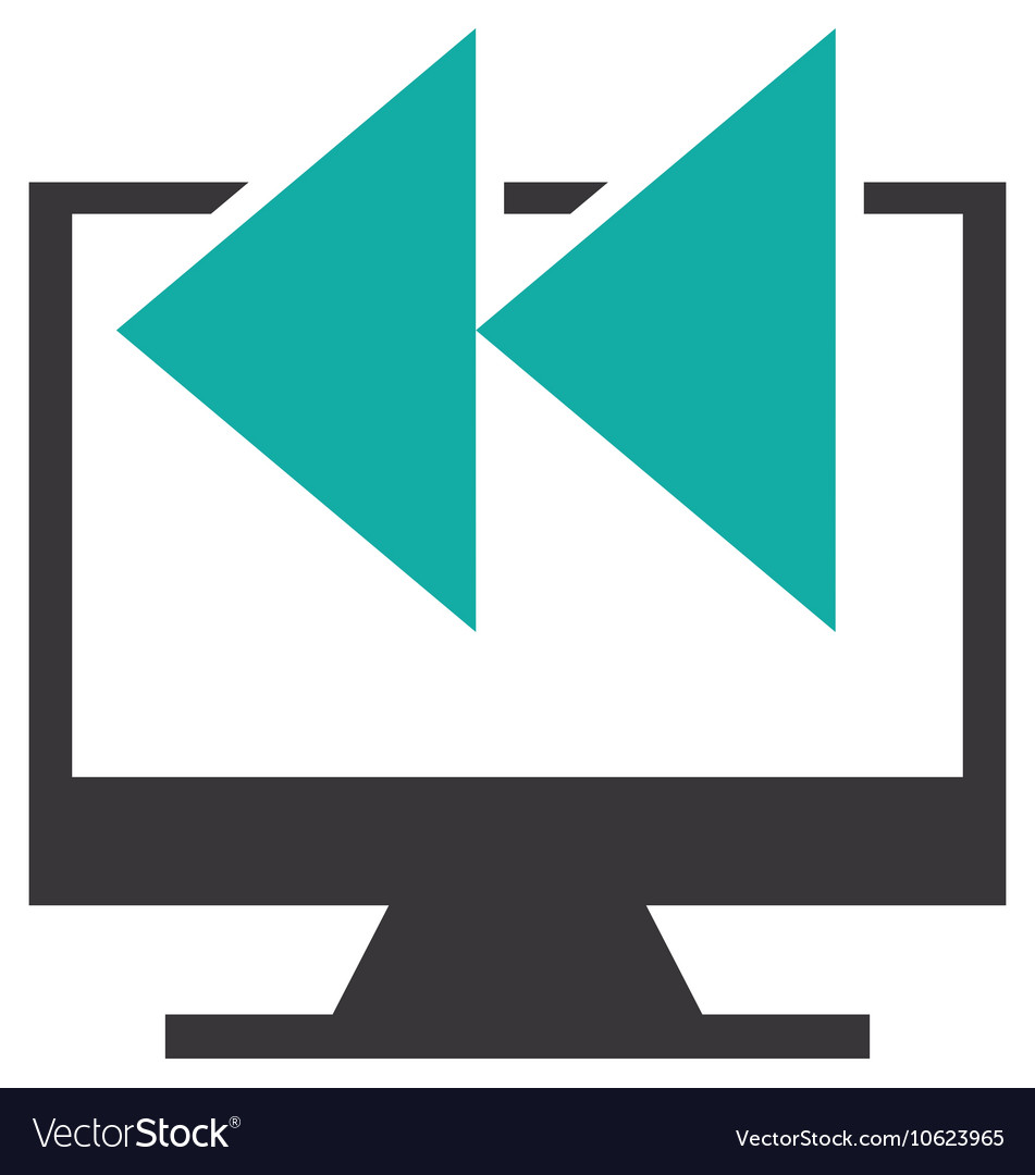 Monitor computer with button audio menu Royalty Free Vector