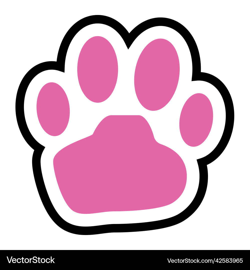 Pink paw stamps about animals Royalty Free Vector Image