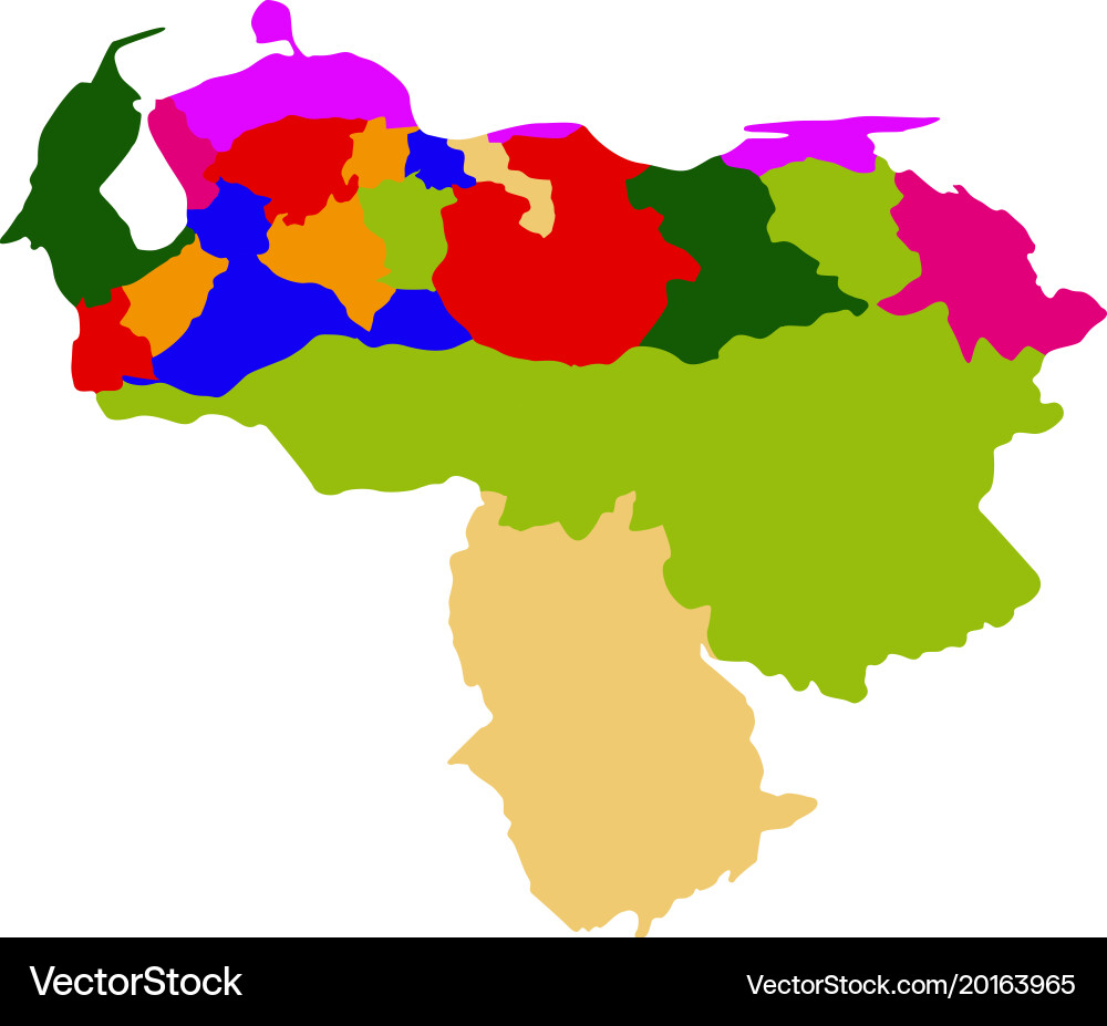 Political map of venezuela Royalty Free Vector Image