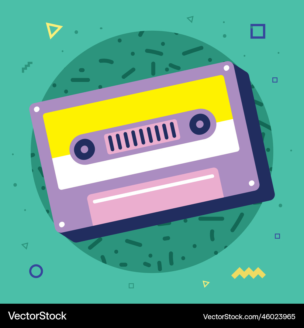 Retro cassette music Royalty Free Vector Image