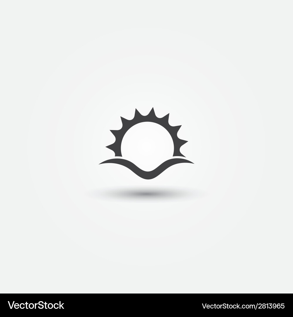 Sun and sea wave minimal icon - abstract sunset Vector Image