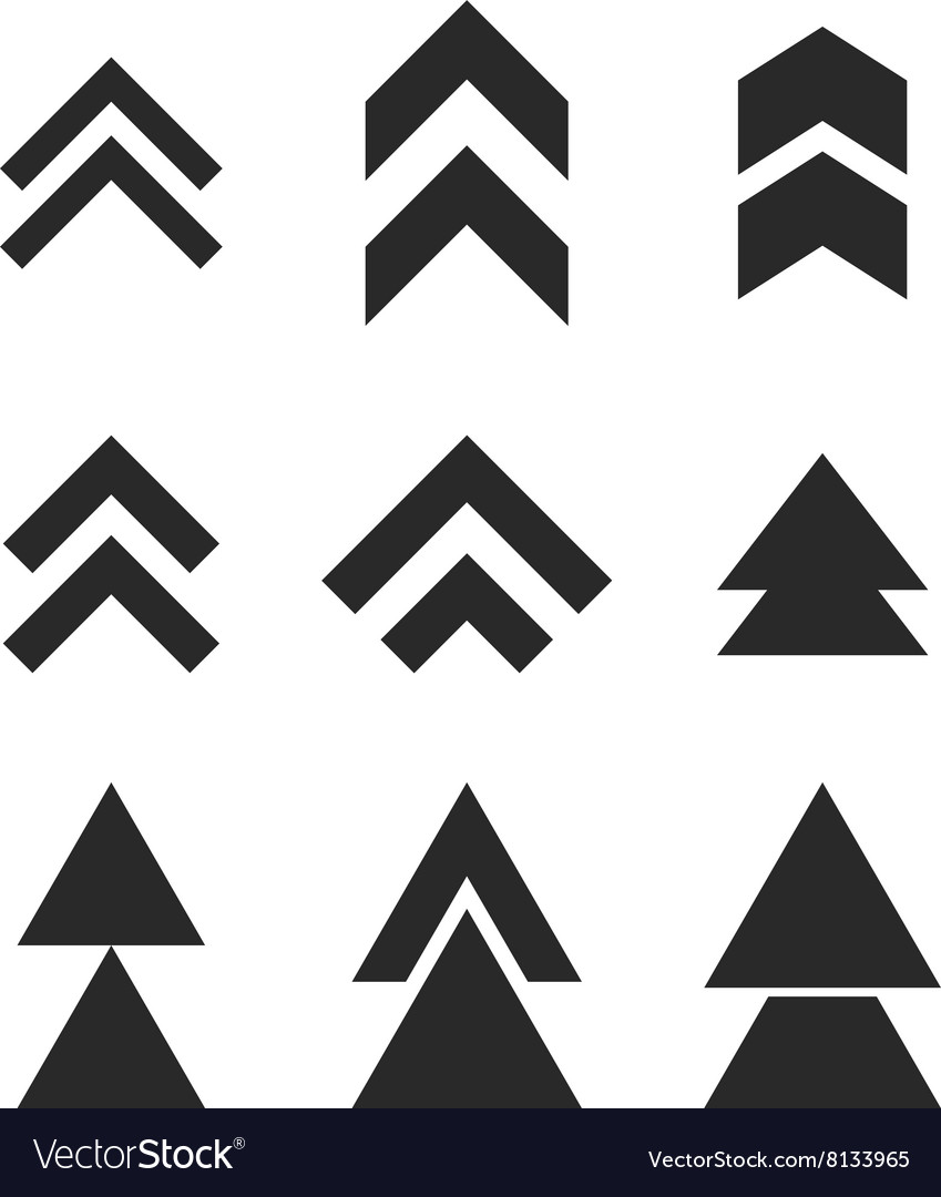 Up direction flat icon set Royalty Free Vector Image